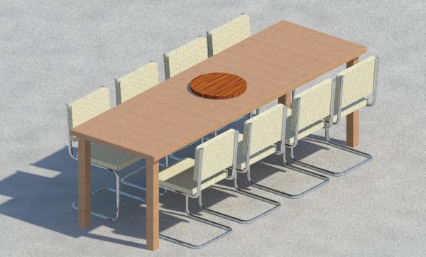 Table and chairs for Revit Architecture 2011 - modlar.com