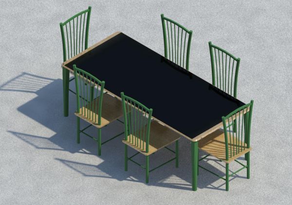 Table and chairs 02 for Revit Architecture 2011 - modlar.com