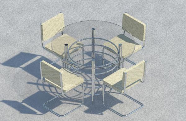 Table and chairs 03 for Revit Architecture 2011 - modlar.com