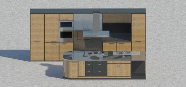 Kitchen with Isle for Revit Architecture 2011 - modlar.com
