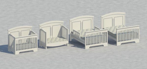 Convertible baby cribs for Revit Architecture 2011 - modlar.com