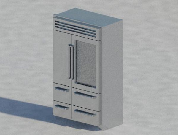 6 doors refrigerator table for Revit Architecture 2011 - modlar.com