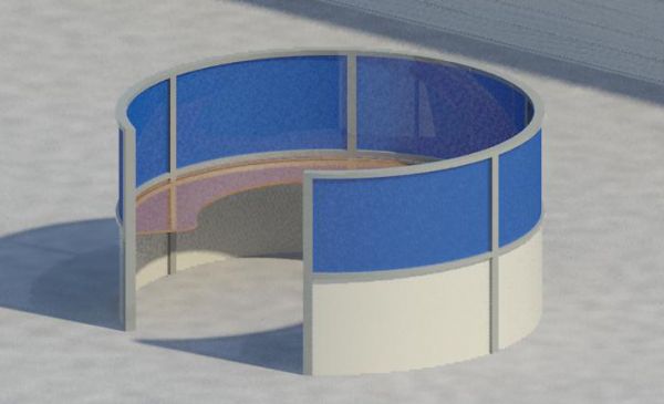 Contemporary round cubicle seat for Revit Architecture 2011 - modlar.com