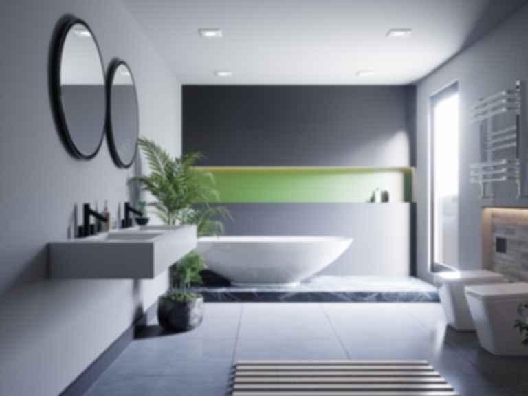 Modern Bathroom with Color Pop - modlar.com