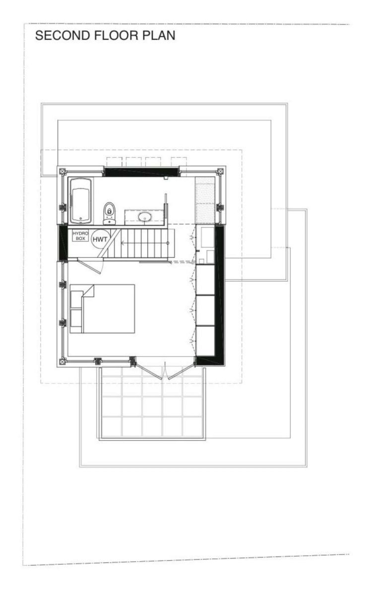 Net Zero Laneway House - Second Floor Plan - modlar.com