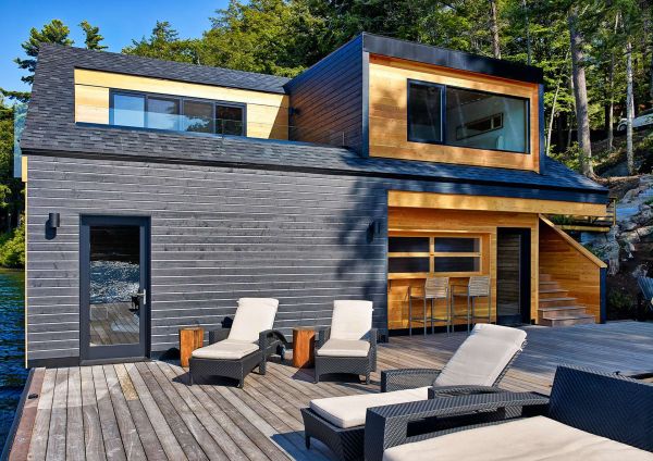 Lake Joseph Boathouse - Exterior/Decking - modlar.com