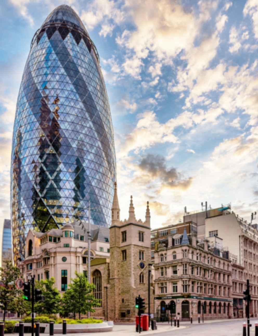 Gherkin Tower - Exterior at Night - modlar.com