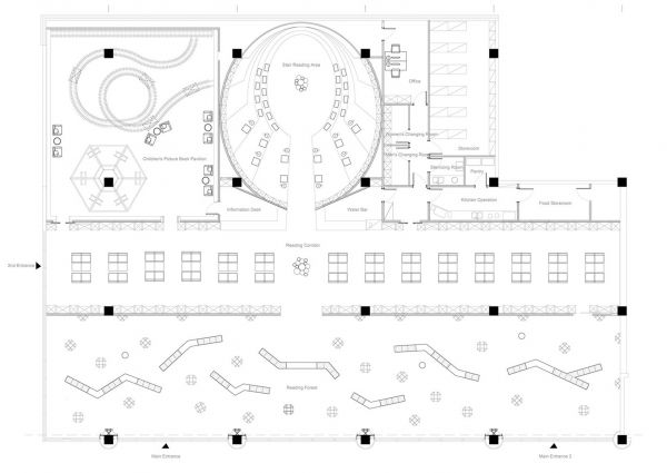 Zhongshuge-Hangzhou Bookshop - floor plan - modlar.com