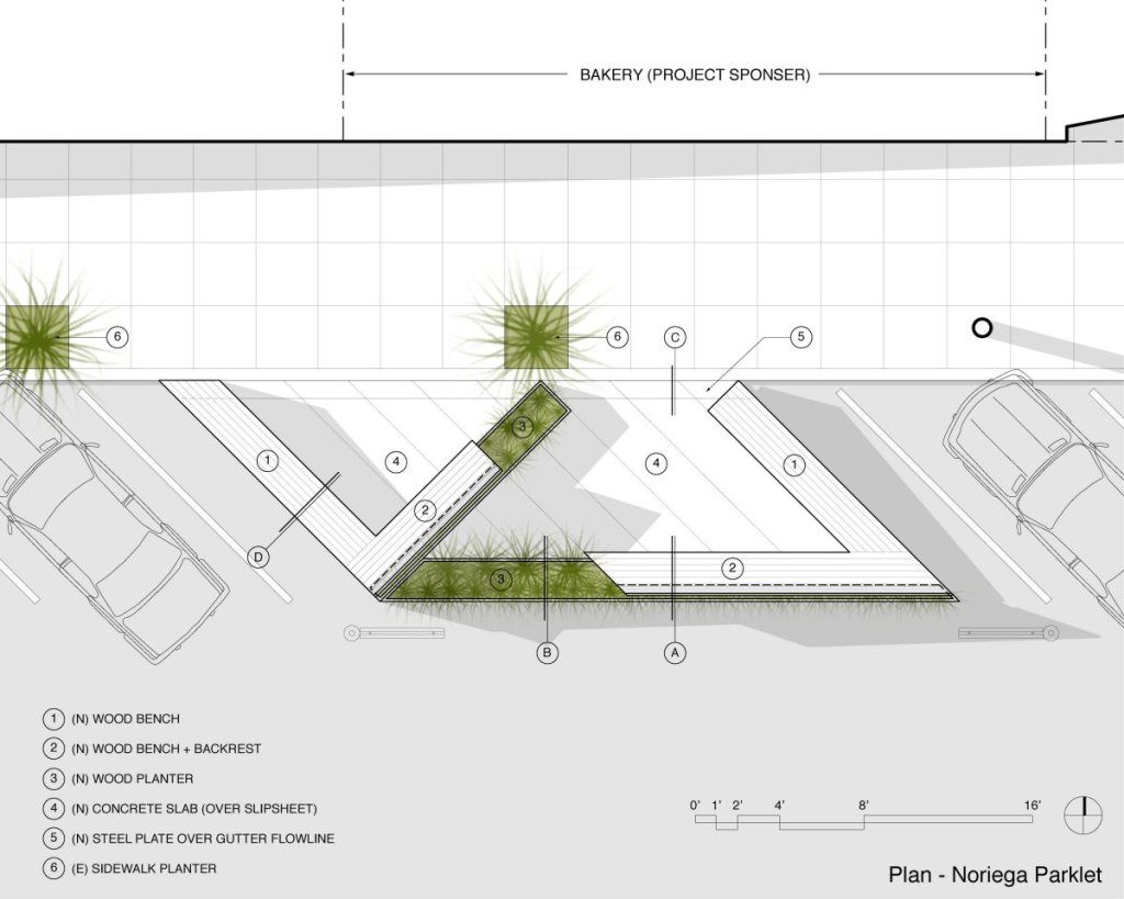 Noriega Street Parklet - Site Plan - modlar.com