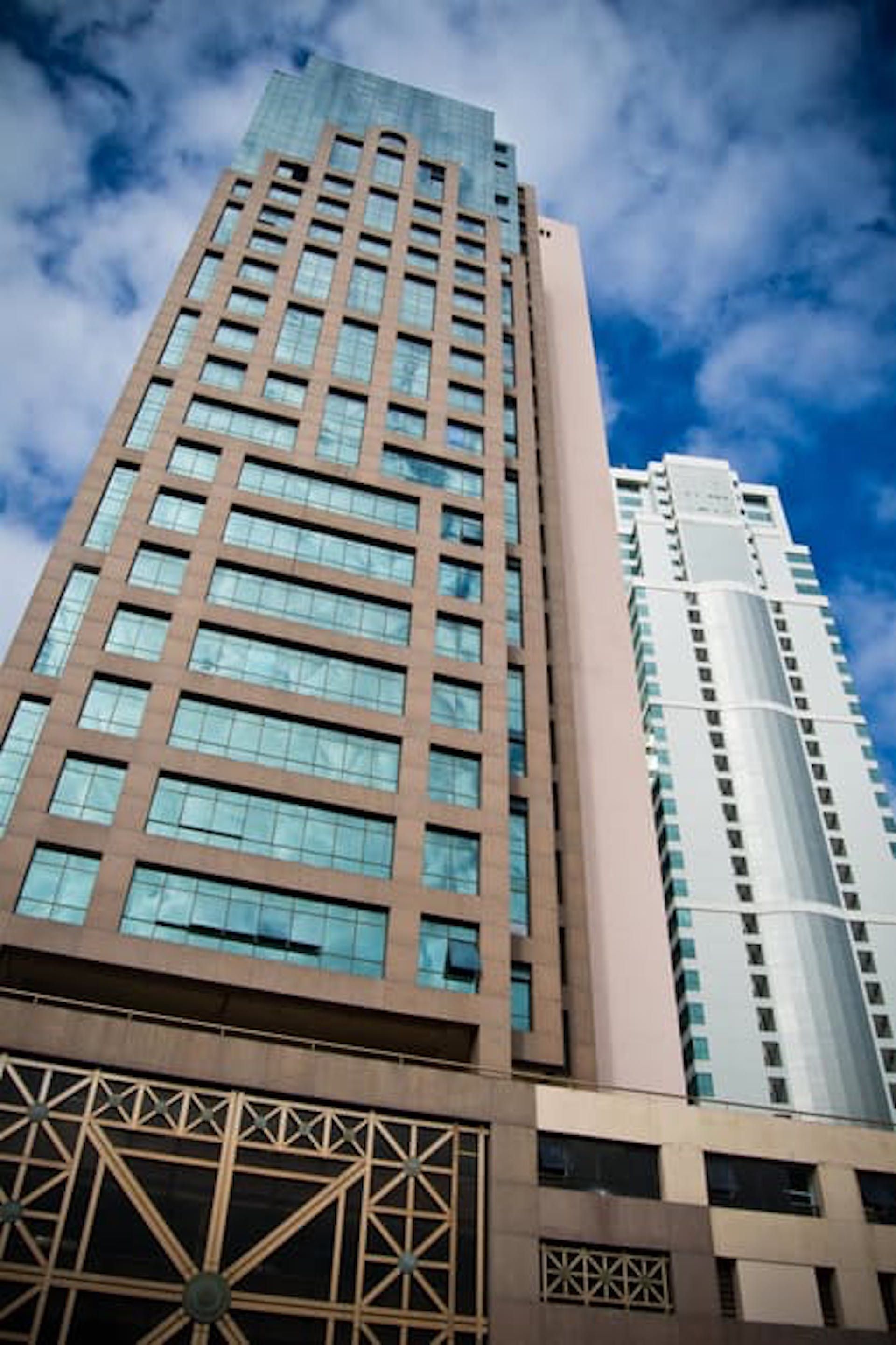 Blue tinted window tower block - modlar.com