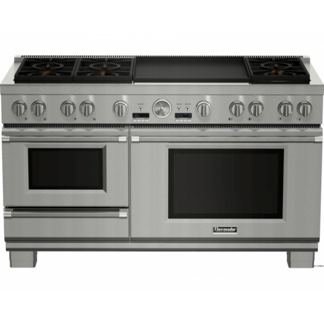 PRD606RESG 60 inch Dual fuel pro grand Range with steam and double ...