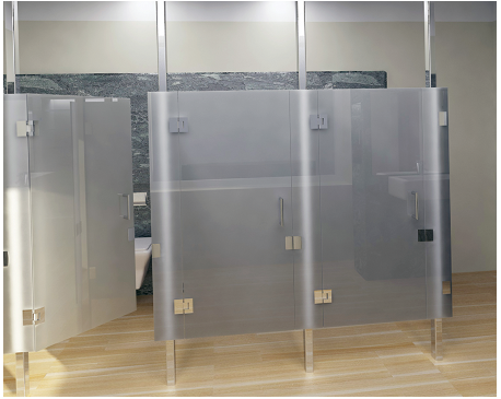 Frameless Glass Restroom Partition System - modlar.com