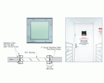 CRL Brushed Stainless Dual Flange Bullet Resistant Door Window - modlar.com