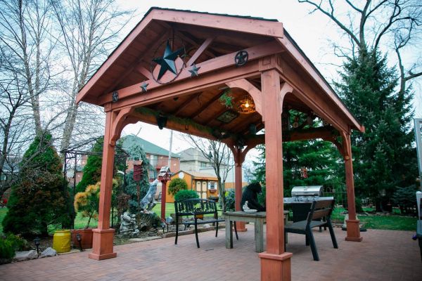 Red Cedar Gabled Roof Pavilion - modlar.com