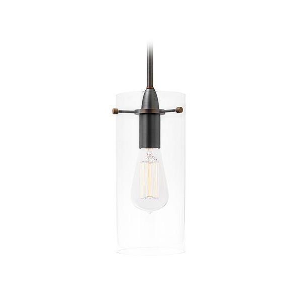 Effimero Large Stem Hung Pendant Lamp with Clear Glass Cylinder ...