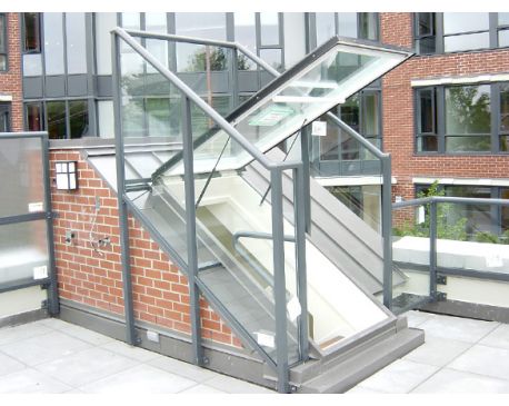 Vinyl Curb Mounted Glass Roof Door - modlar.com