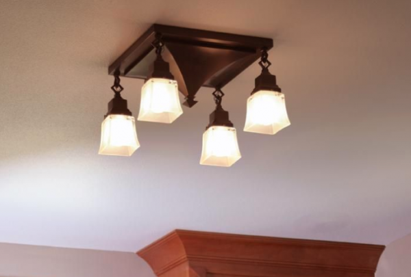 Golden Gate™ Four Light Chain Link Ceiling Fixture with 2-1/4" Shade ...