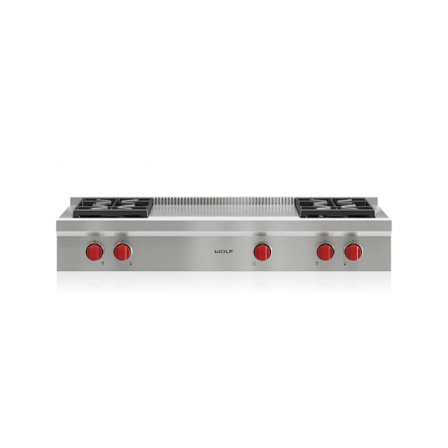 48" Sealed Burner Rangetop - 4 Burners and French Top SRT484F - modlar.com