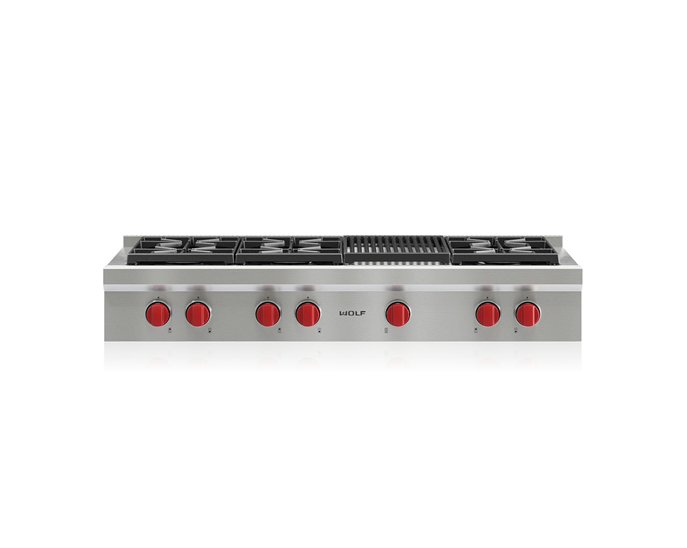 48" Sealed Burner Rangetop - 6 Burners and Infrared Charbroiler SRT486C ...