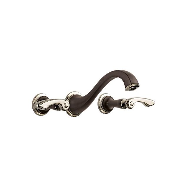 Charlotte Two Handle Wall-Mount Lavatory Faucet - Polished Nickel ...