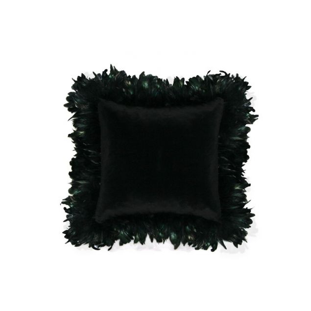 Square velvet cushion EXOTICA FEATHER - modlar.com