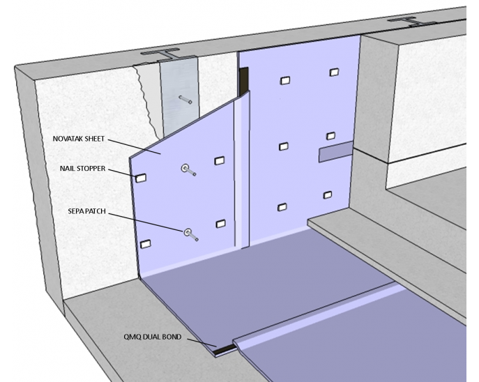 Novatak pre-applied waterproofing membrane - modlar.com