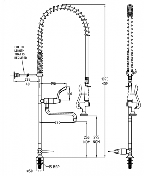 TF81HJP Ezy-Wash Pre Rinse Food Service Tap by Galvin Engineering ...