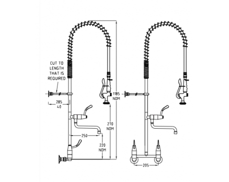 TF83WJP Ezy-Wash Pre Rinse Food Service Tap by Galvin Engineering ...