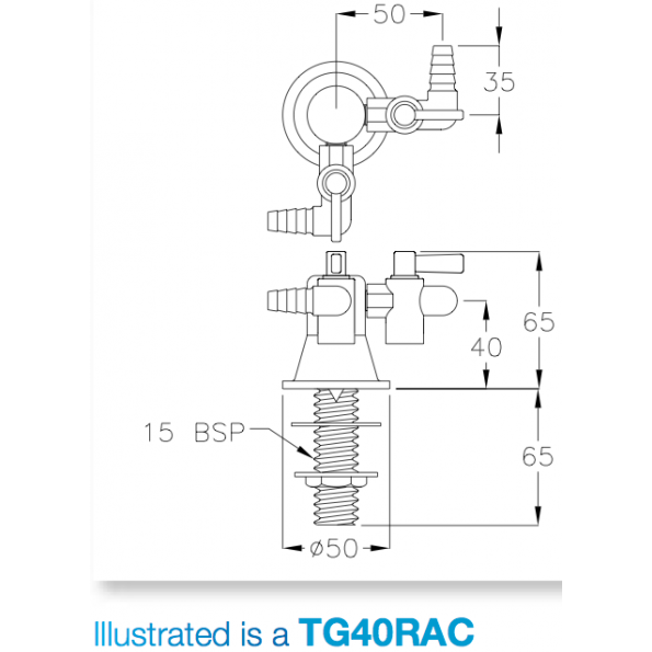 Lab 2-Way Straight and Right Angle Gas Turret Type 40-90 degree by ...