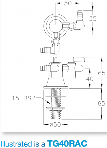Lab 2-Way Straight and Right Angle Gas Turret Type 40-90 degree by ...
