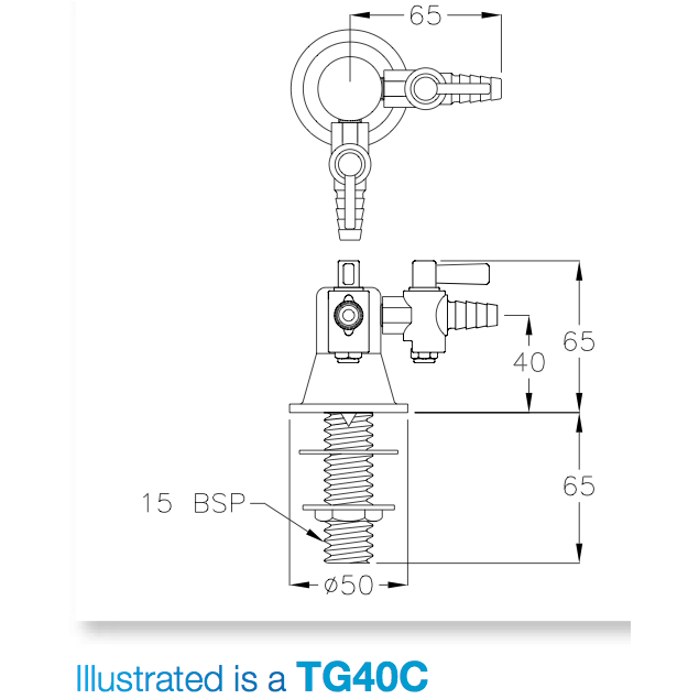 Lab 2-Way Straight and Right Angle Gas Turret Type 40-90 degree by ...