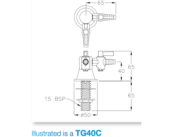 Lab 2-Way Straight and Right Angle Gas Turret Type 40-90 degree by ...