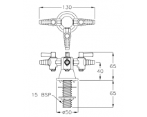Lab 3-Way Straight Gas Turret by Galvin Engineering - modlar.com