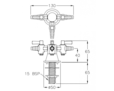 Lab 3-Way Straight Gas Turret by Galvin Engineering - modlar.com