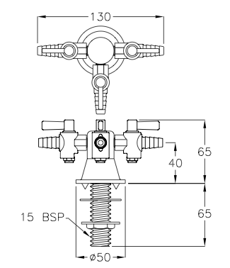 Lab 3-Way Straight Gas Turret by Galvin Engineering - modlar.com