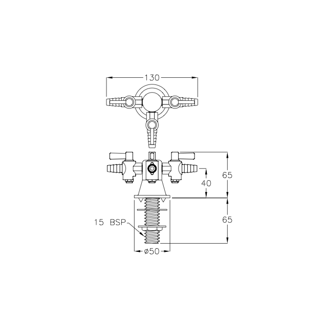 Lab 3-Way Straight Gas Turret by Galvin Engineering - modlar.com