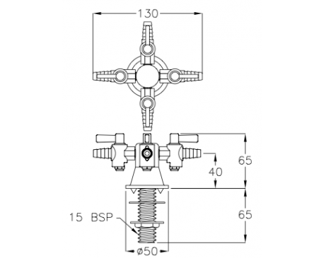 CP Lab 3-Way Straight Gas Turret by Galvin Engineering - modlar.com