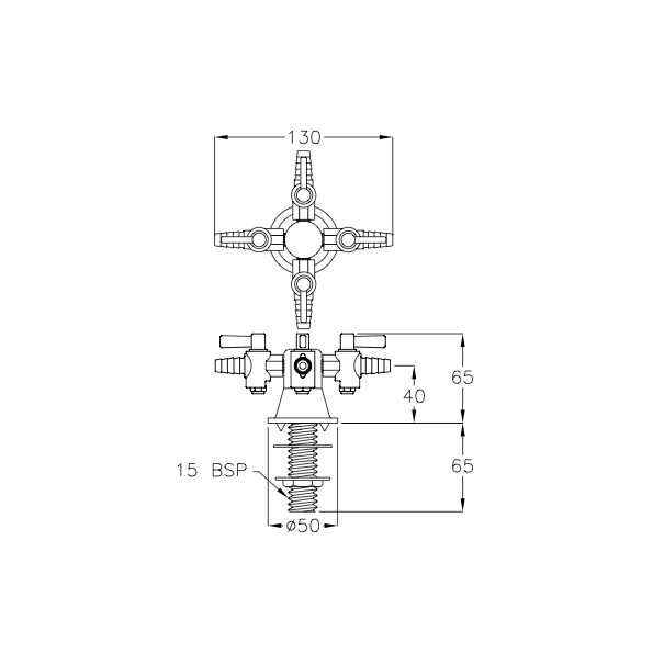 CP Lab 3-Way Straight Gas Turret by Galvin Engineering - modlar.com
