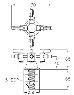 CP Lab 3-Way Straight Gas Turret by Galvin Engineering - modlar.com