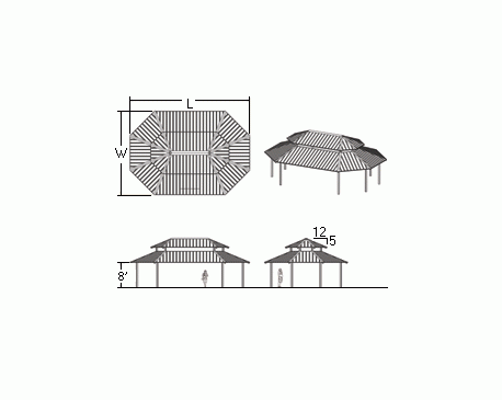 Mackinac Eight Sided Hip Roof - modlar.com
