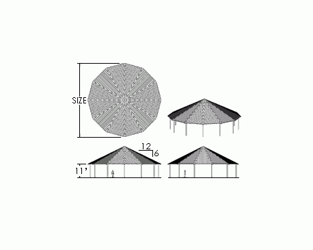 Twelve Sided Hip Roof Pavilion - modlar.com